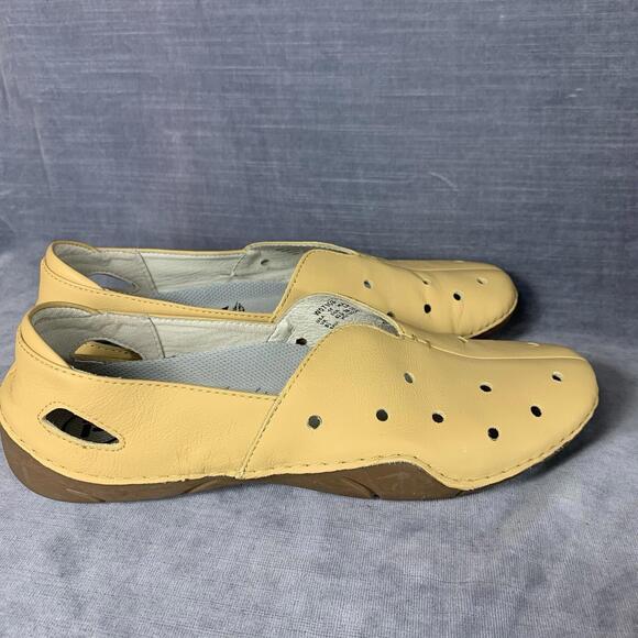 Propet | Shoes | Propet Robin W703 Loafers Yellow Leather Cutout Design ...